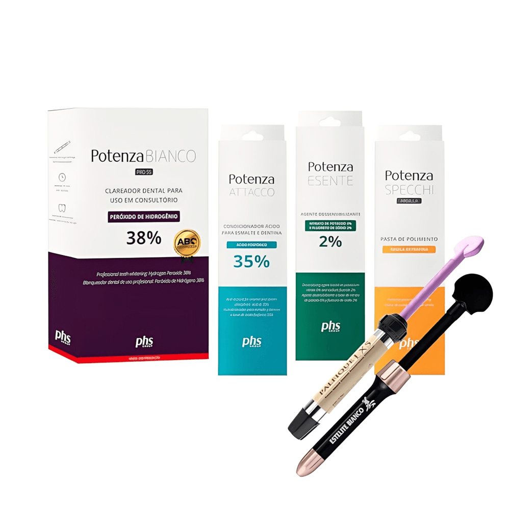 Kit Mês do Dentista Clareador 38% Potenza Bianco Pro + Palfique LX5 WE ...